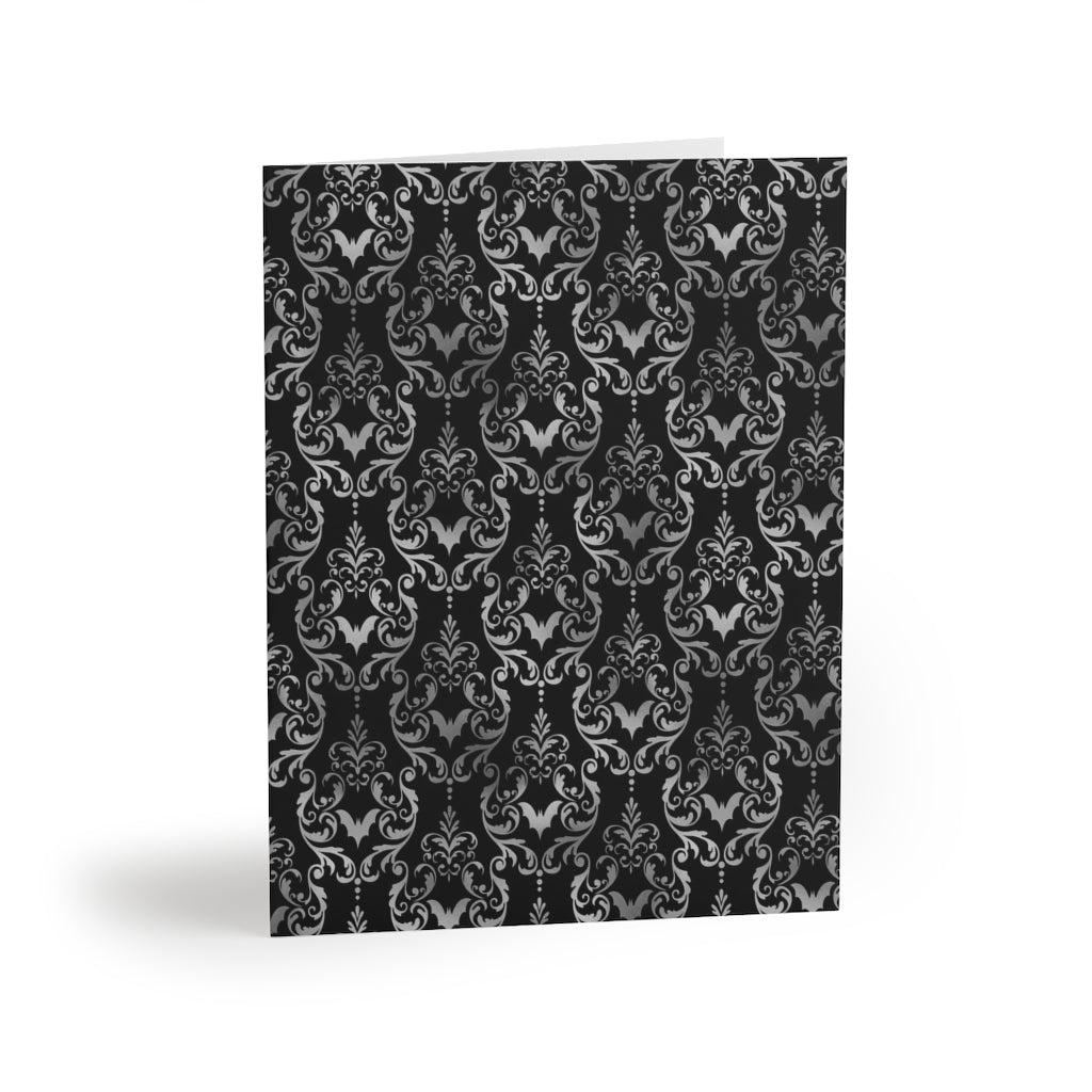 Bat Damask Greeting Cards – Nokturnal Doll